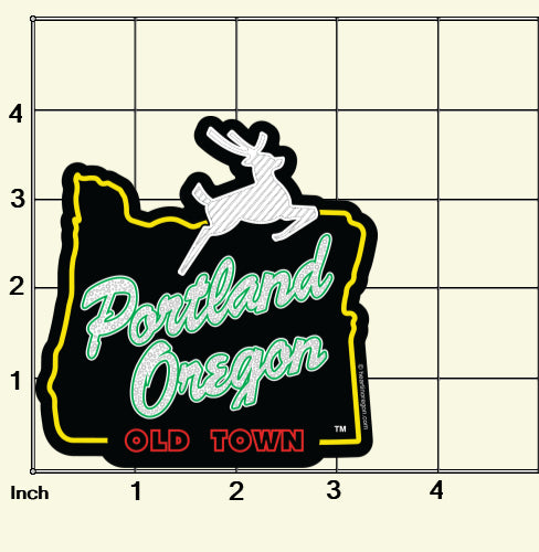 Portland Oregon White Stag Sign Sticker – Heart Sticker Company
