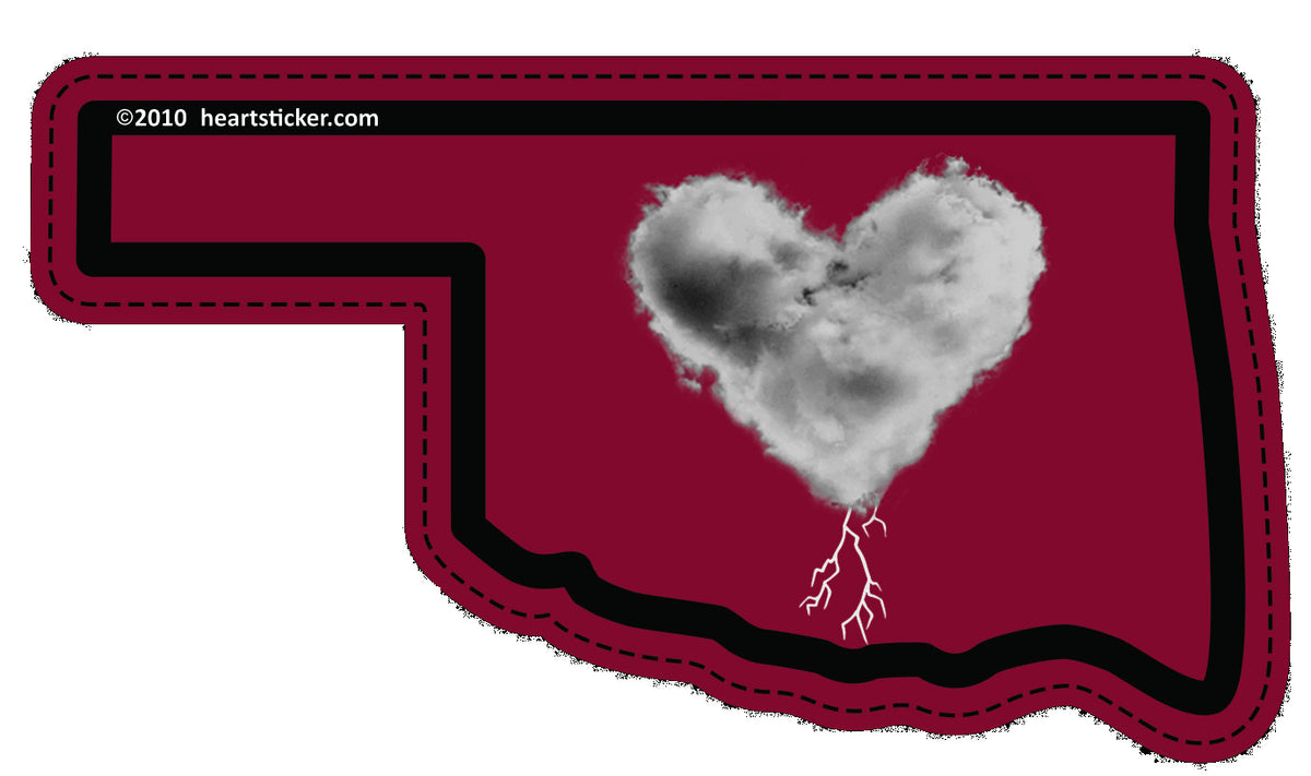 Heart in Oklahoma Vinyl Sticker | Heart Sticker Shop – Heart Sticker ...