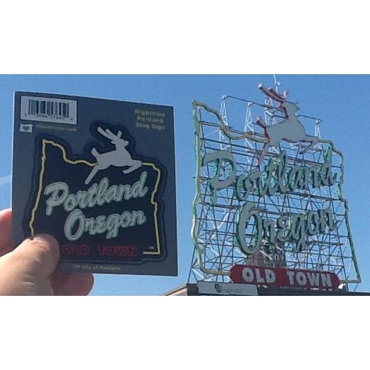 Portland Oregon White Stag Sign Sticker – Heart Sticker Company