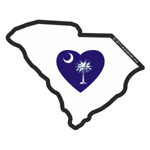 Heart in South Carolina SC Sticker,All-Weather Premium Vinyl Sticker ...